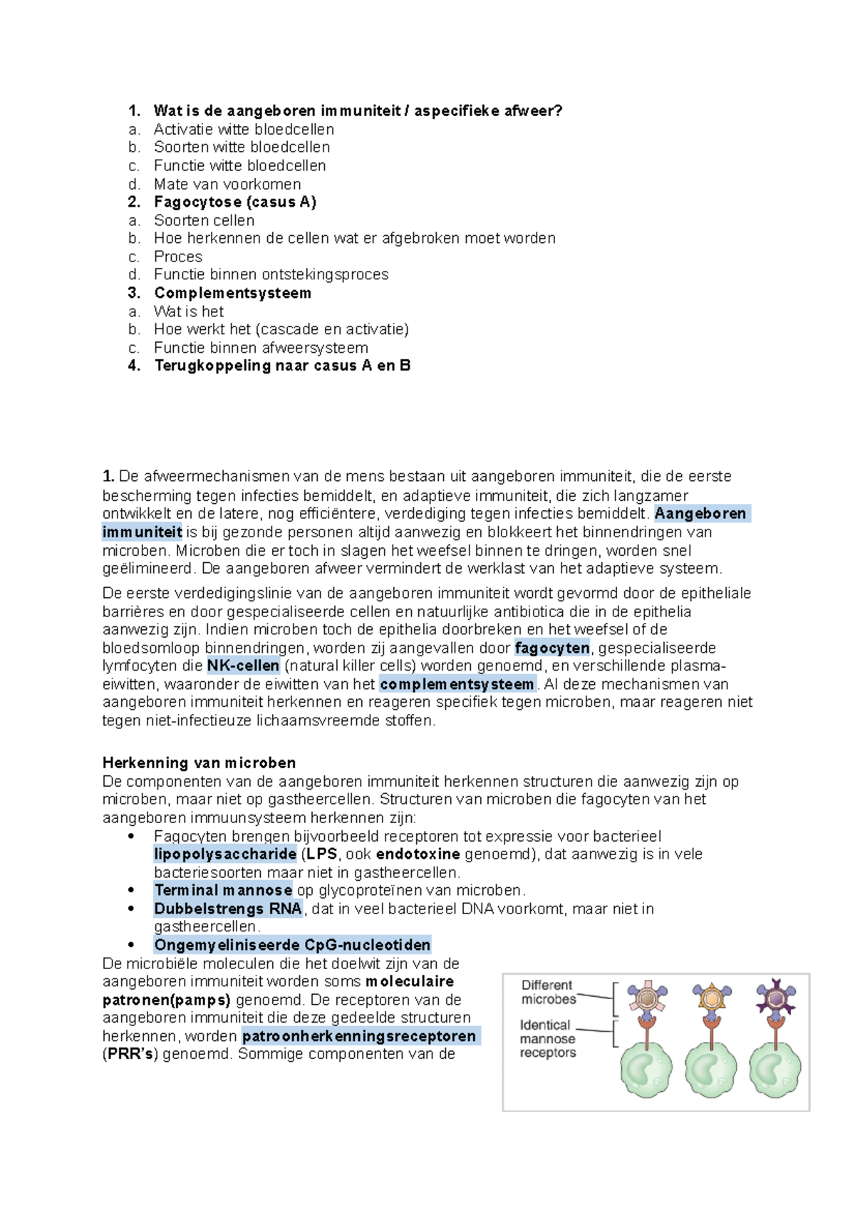 Verteer En Verweer Casus 8 1 Wat Is De Aangeboren Immuniteit