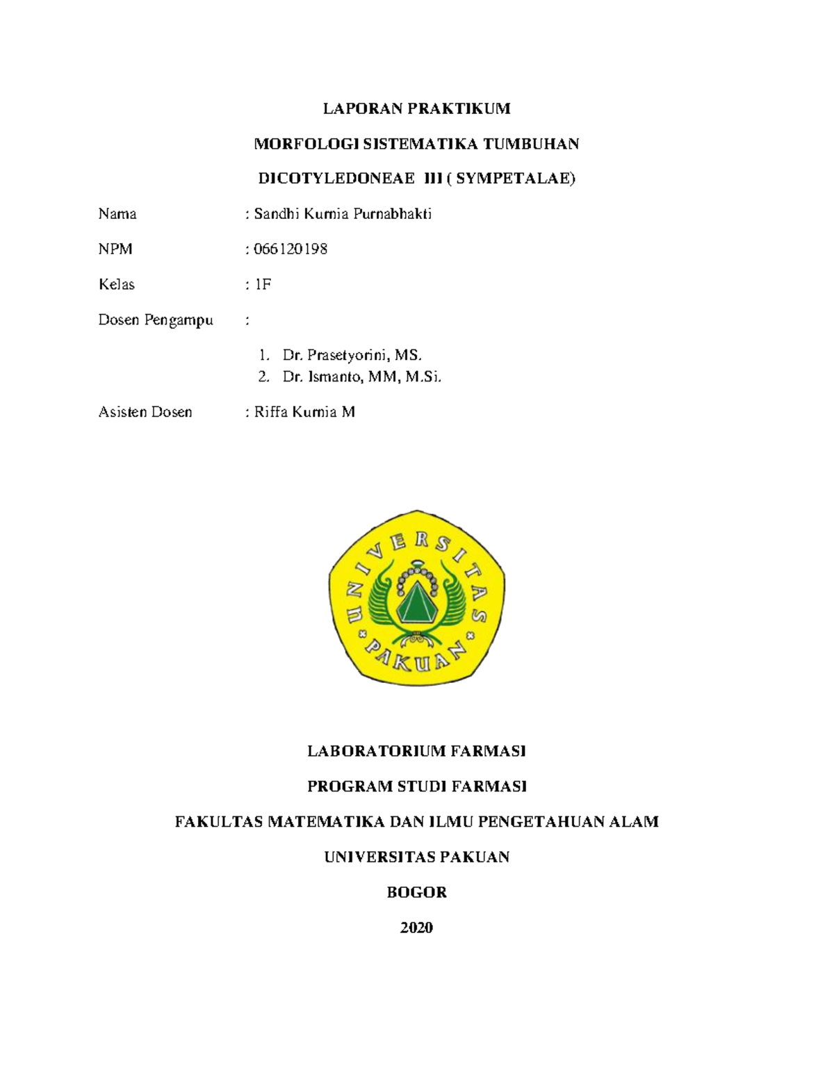 Dicotyledoneae III ( Sympetalae) - LAPORAN PRAKTIKUM MORFOLOGI ...
