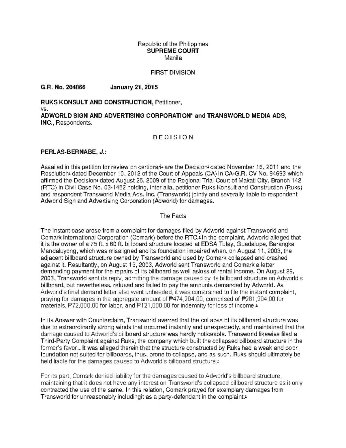 Case 10 - case - Republic of the Philippines SUPREME COURT Manila FIRST ...