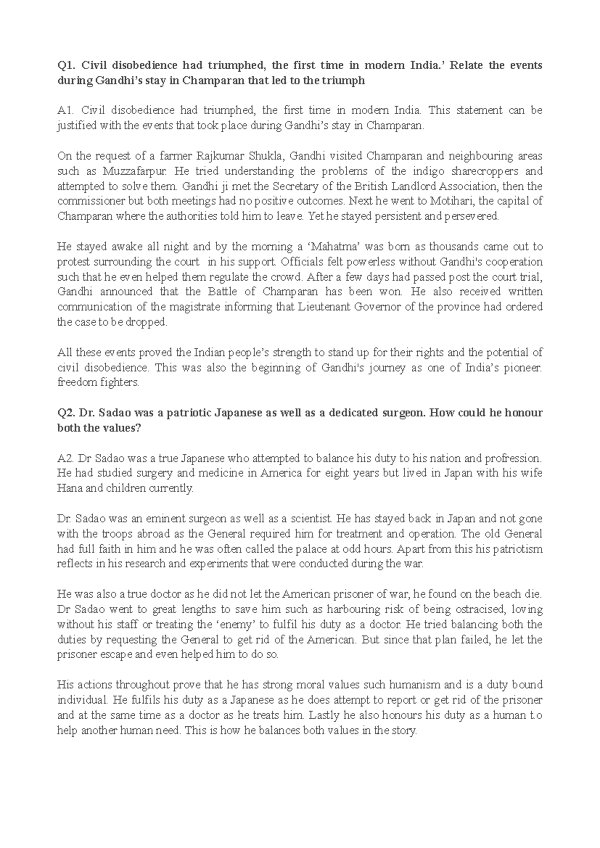 Untitled - Q1. Civil disobedience had triumphed, the first time in modern India.’ Relate the ...