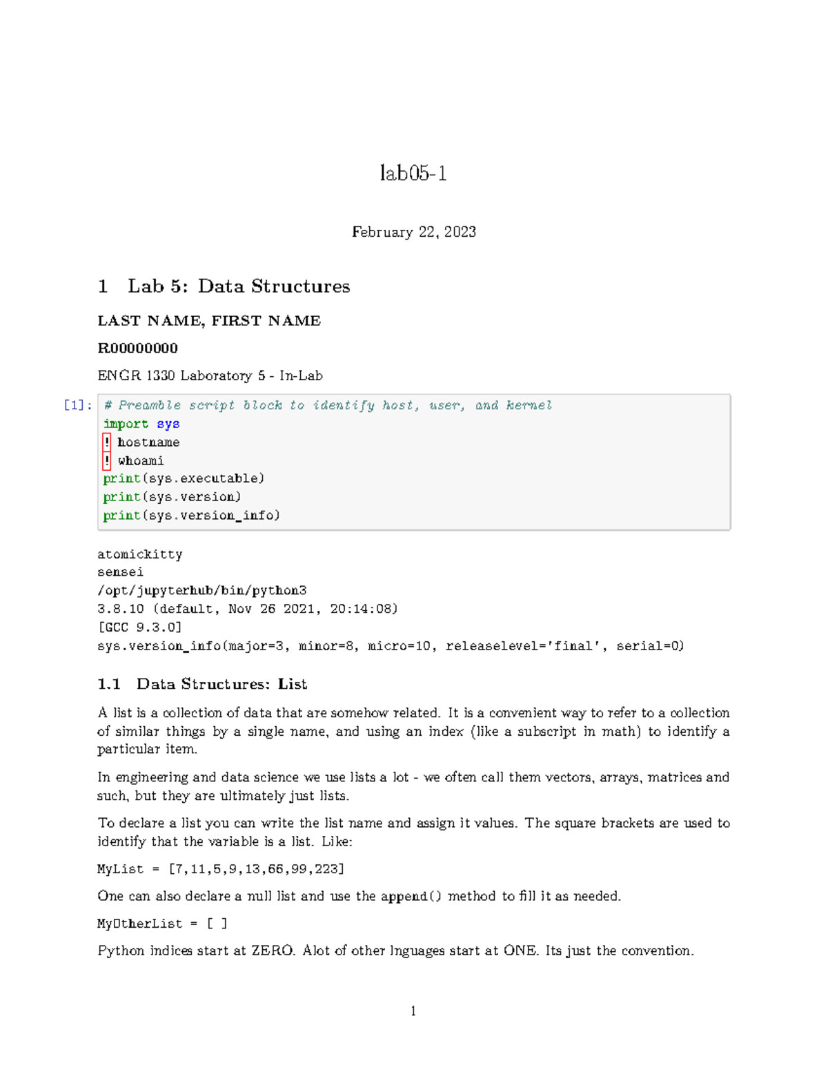 Lab05-1 - Professor Turgut Batulrap - lab05- February 22, 2023 1 Lab 5: Data Structures LAST ...