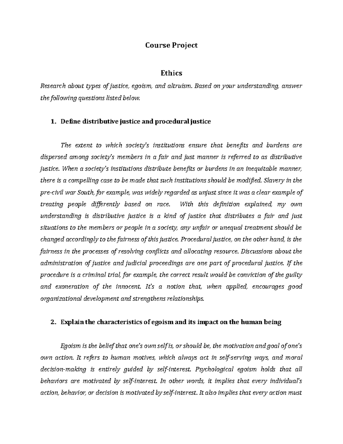 Ethics Course Project - Course Project Ethics Research about types of ...