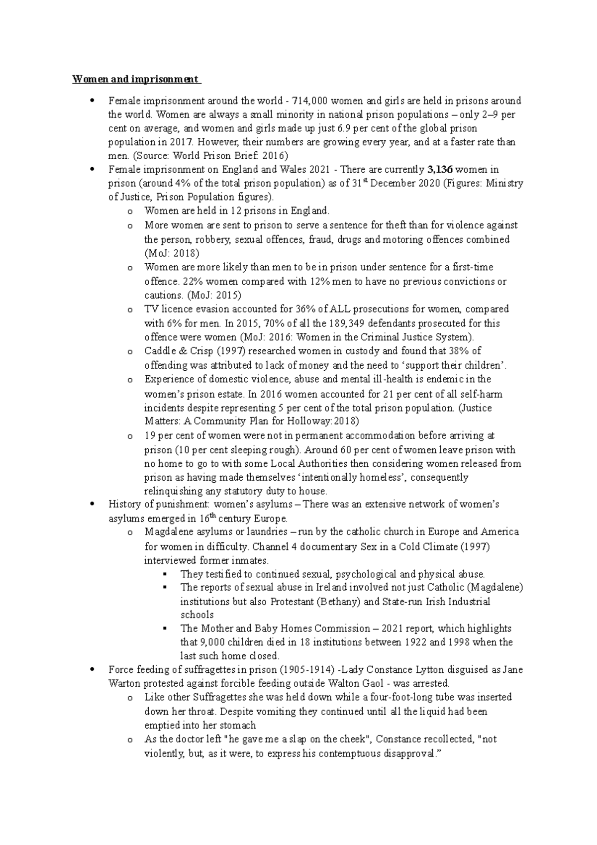 4. Women and Imprisonment - Women and imprisonment Female imprisonment ...