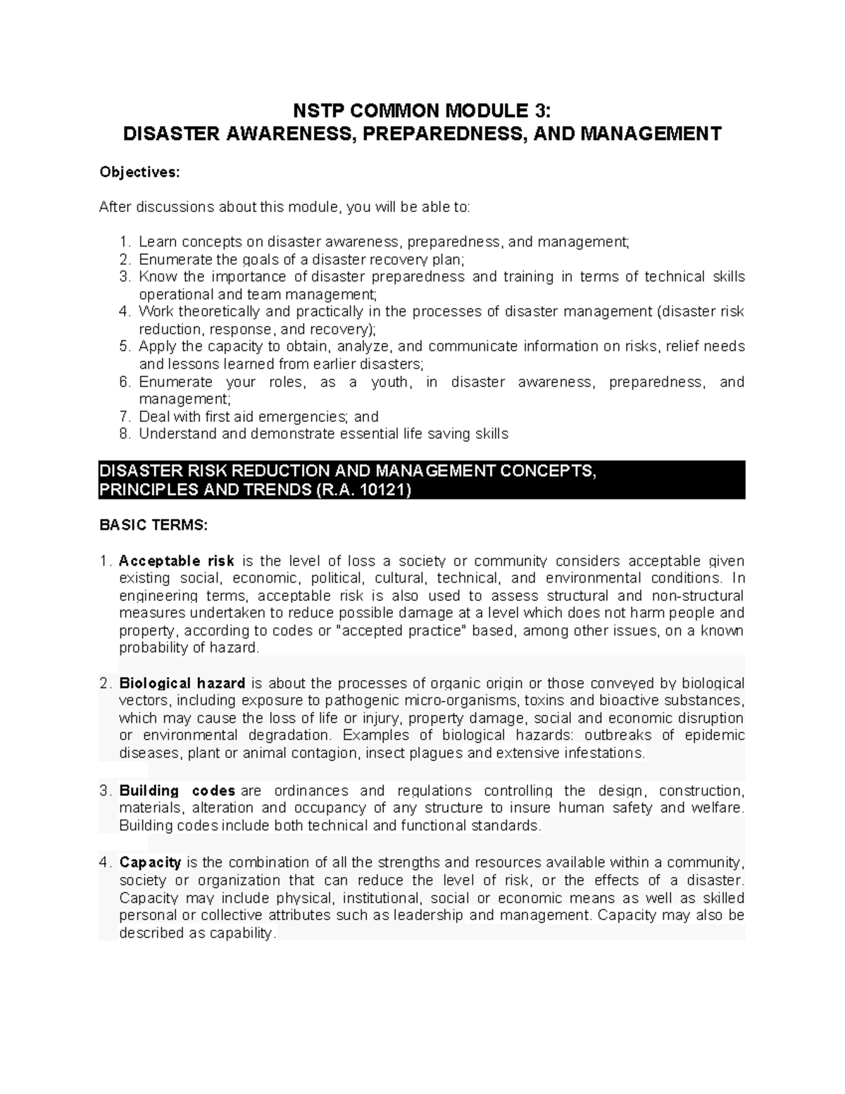 3-Common Module-3-Disaster Awareness Preparedness and Management ...