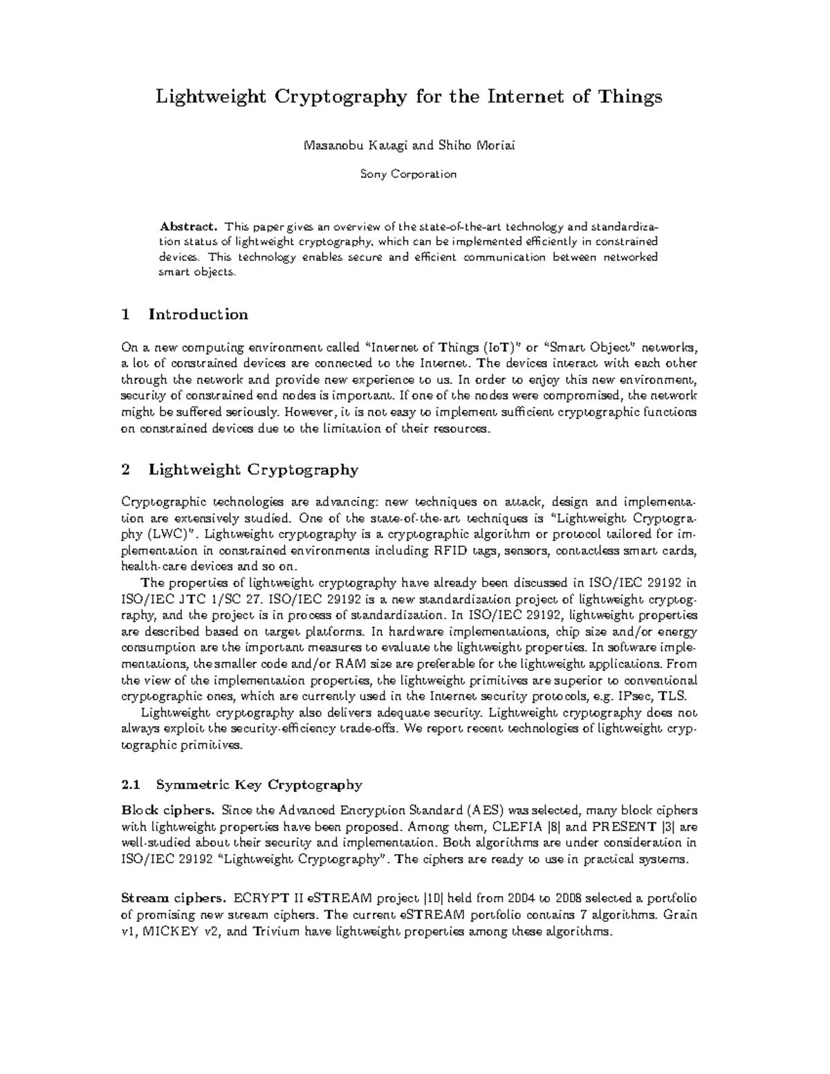 Kaftan - cryptographic techniques - Lightweight Cryptography for the ...