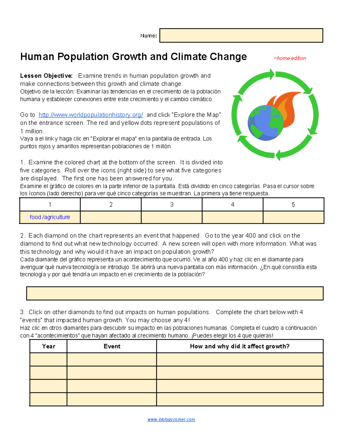 Copy of [your name here] - Human Population Growth and Climate - Name ...