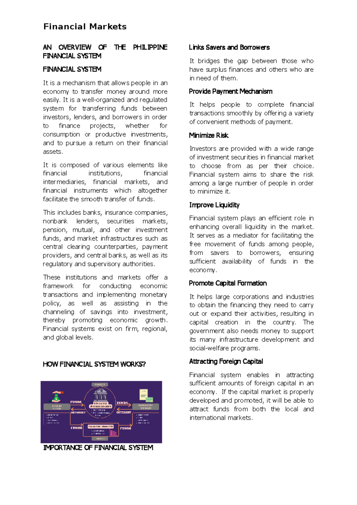 Finmar - Sjdjdn - Financial Markets AN OVERVIEW OF THE PHILIPPINE ...