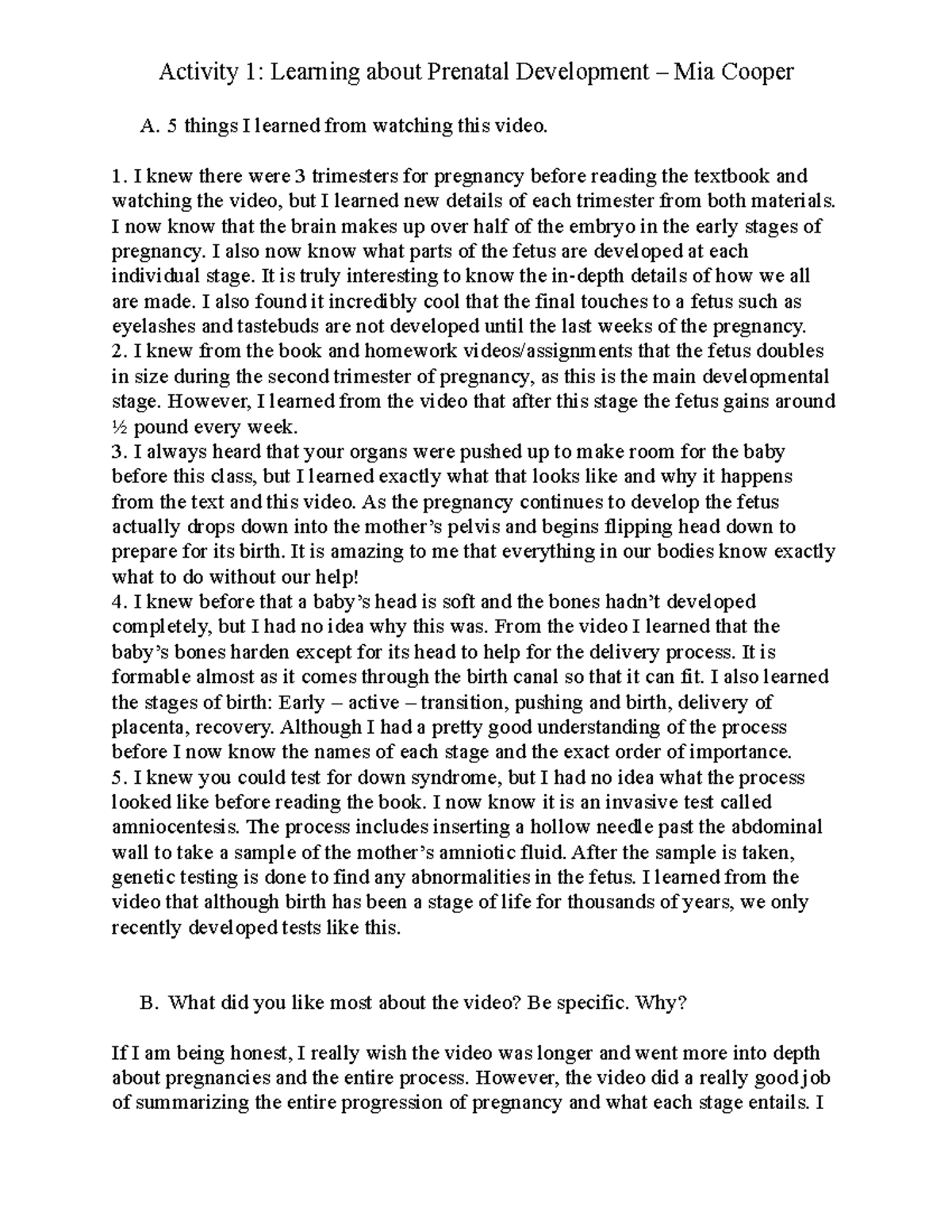 Activity 1 - Learning about Prenatal Development - Deprecated API usage ...