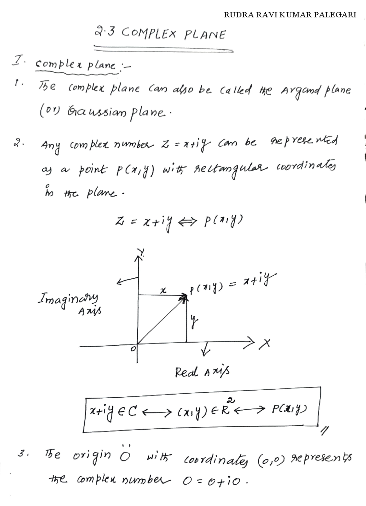 2.3 THE Complex Plane- Lecture Notes - Introduction to Transport ...