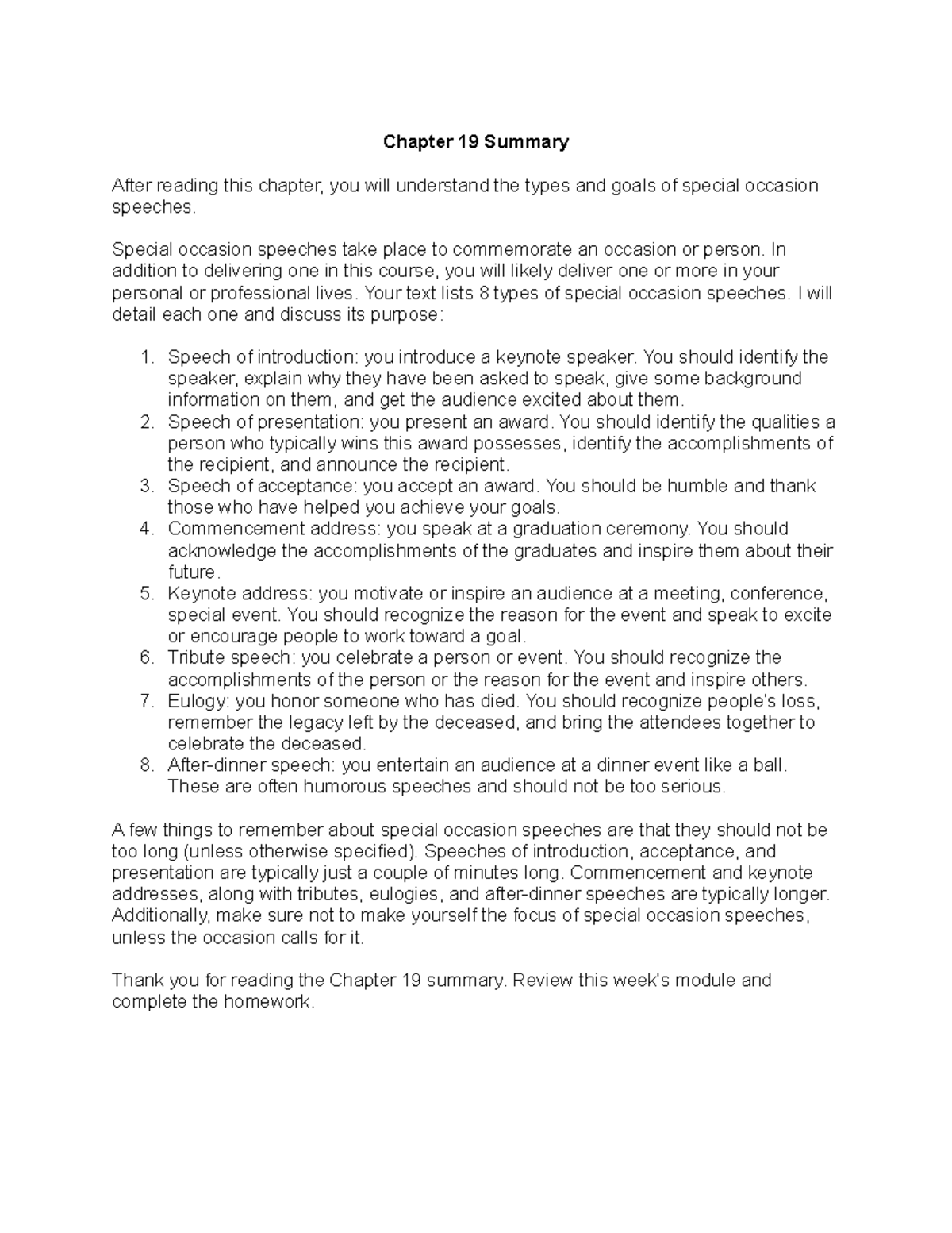 Chapter 19 Summary - free guides - Chapter 19 Summary After reading ...