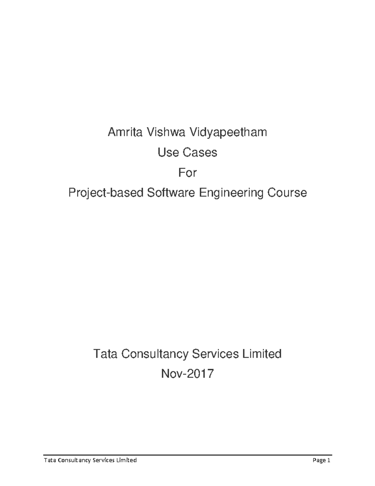 Amrita SE Use Cases - Amrita Vishwa Vidyapeetham Use Cases For Project ...