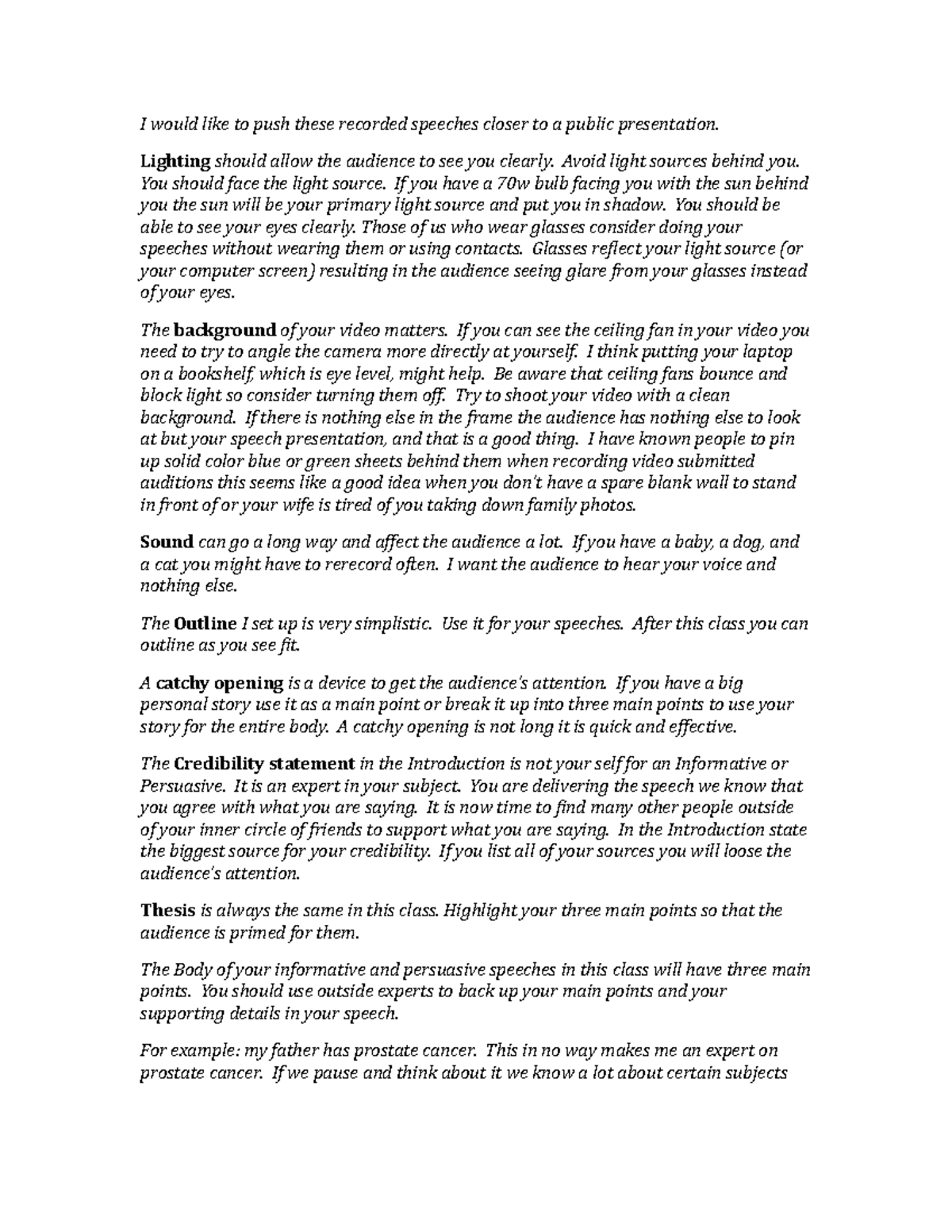 Speech check - Lecture notes 3 - I would like to push these recorded ...