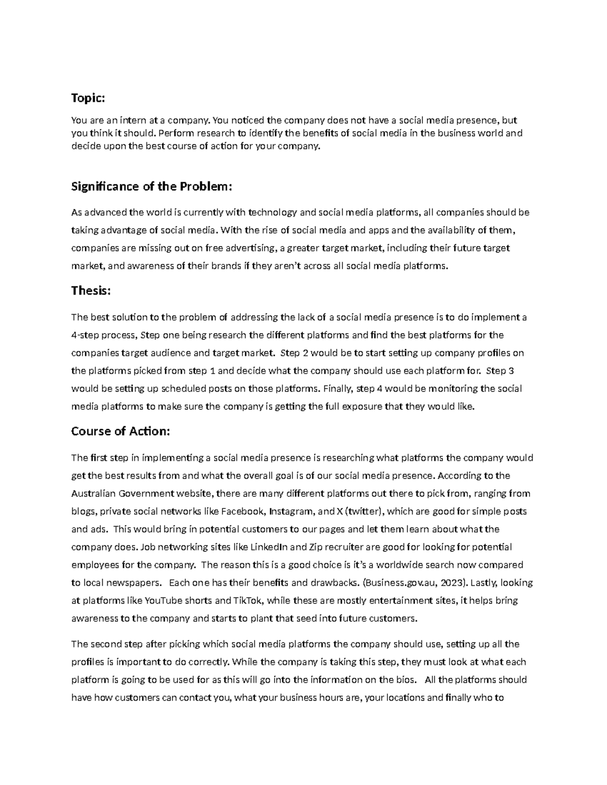 D270 Task 3 passed - Topic: You are an intern at a company. You noticed ...