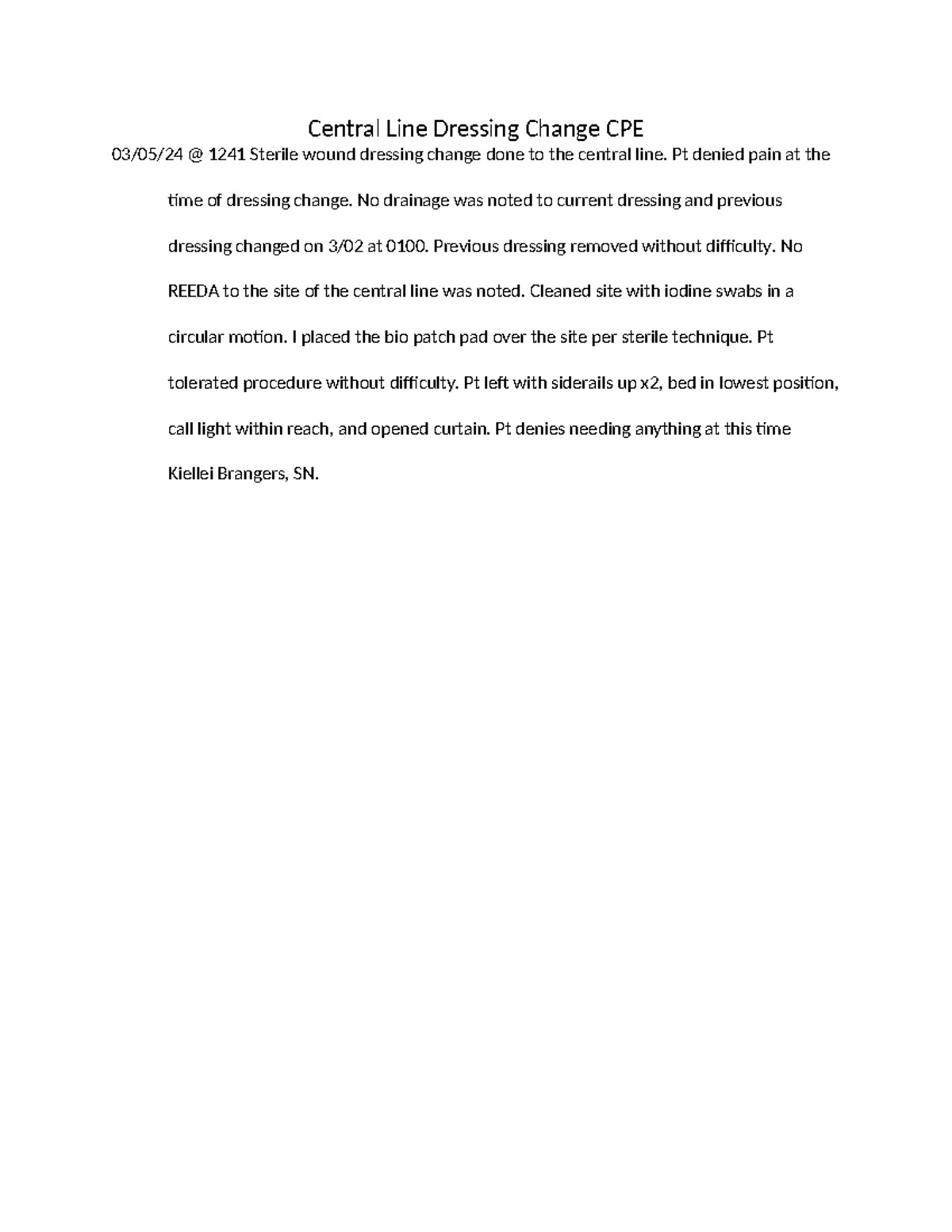 Central Line Dressing Change CPE - Central Line Dressing Change CPE 03 ...