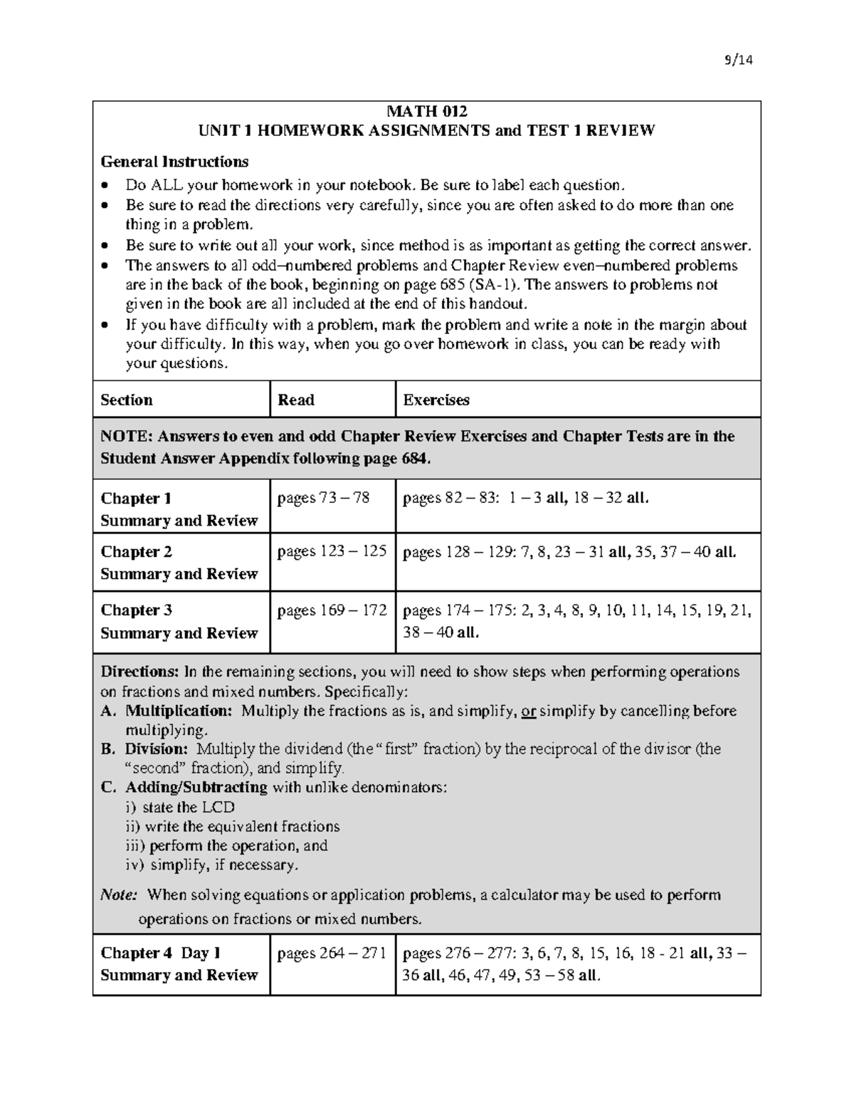 Math 012 unit 1hw 12 9 14 - review sheet - MATH 012 UNIT 1 HOMEWORK ...