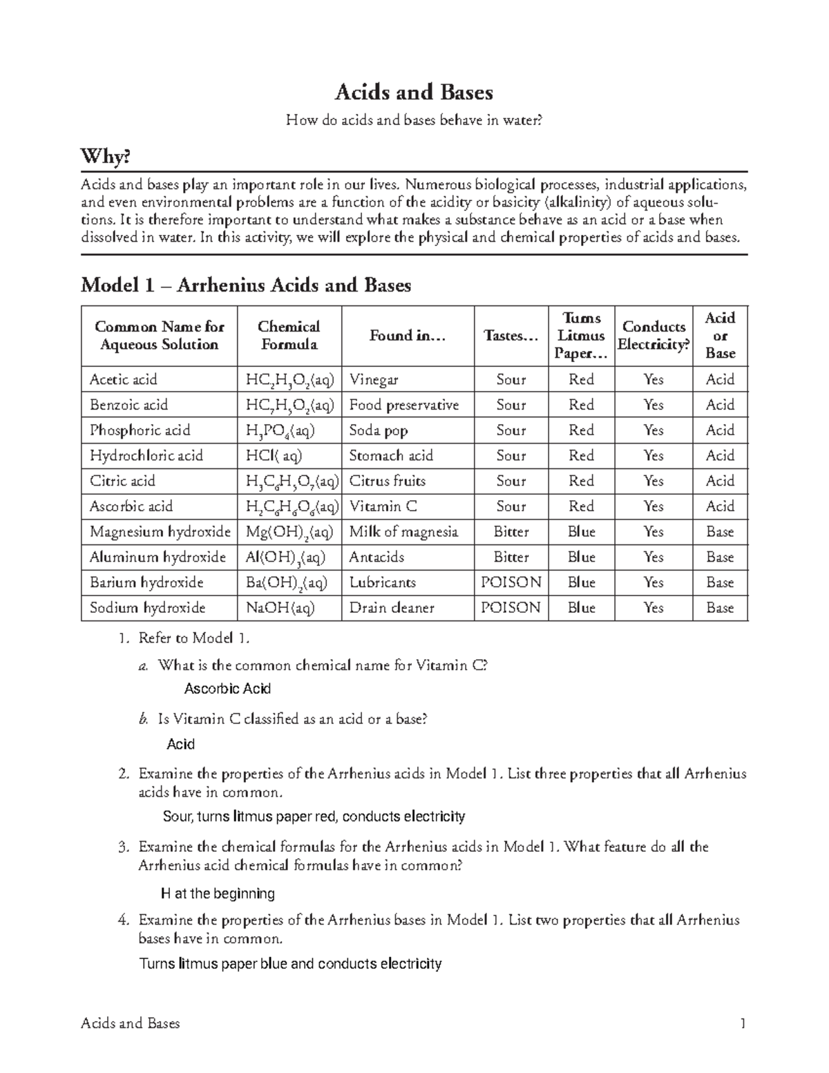 Acids and Bases S 1 - Acids and Bases 1 Acids and Bases How do acids and bases behave in water ...