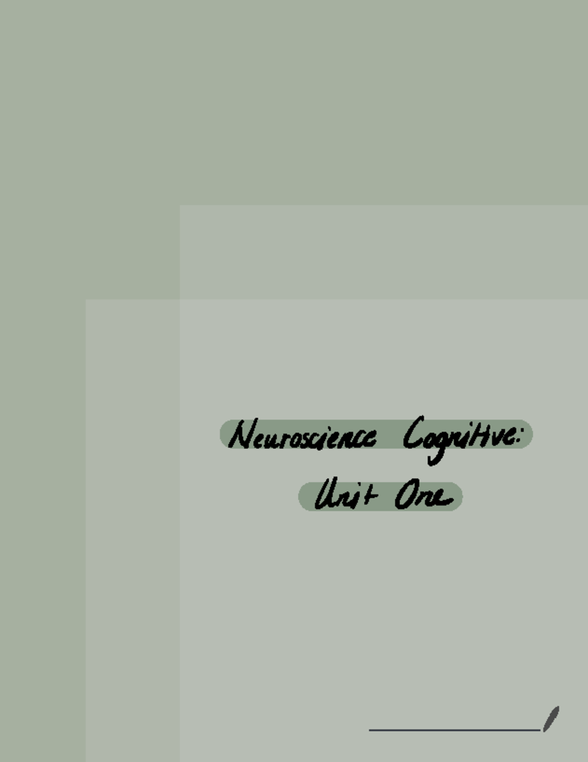 Unit One - Unit One - Neuroscience Cognitive : Unit One Neuroscience ...