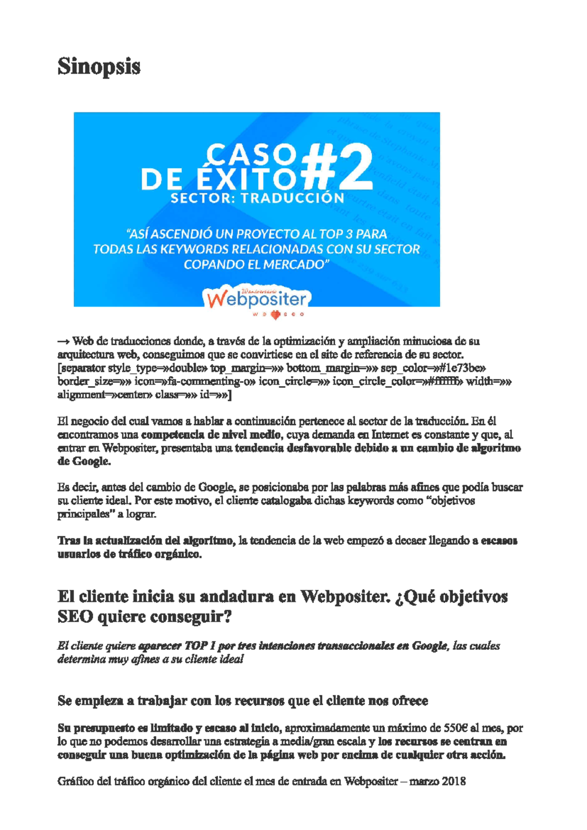 TP2 - Documento extra - tp2 - Sinopsis 2 SECTOR: TRADUCCIÓN ASCENDIÓ UN PROYECTO AL TOP 3 PARA ...