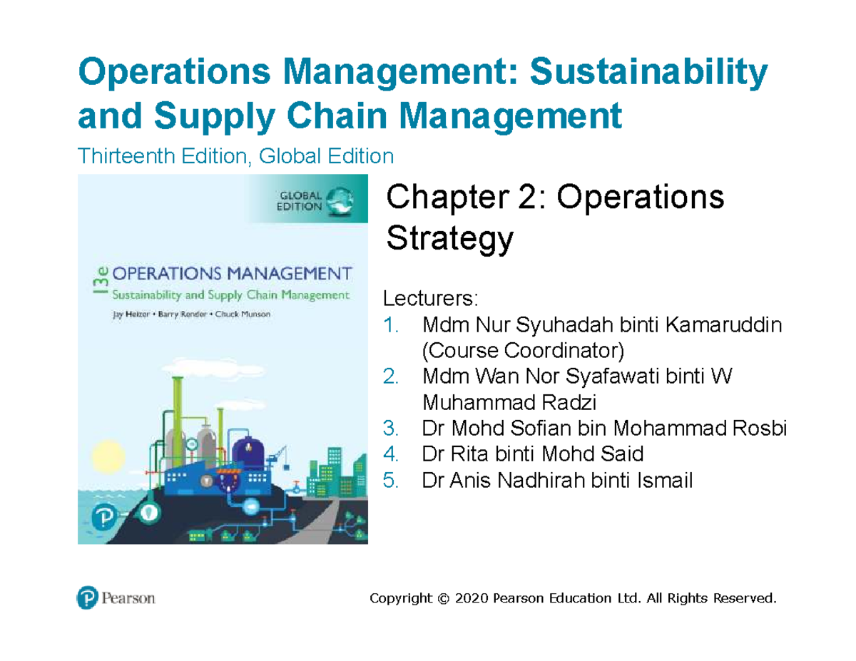 Topic 2 Operations Strategy - Operations Management: Sustainability and ...