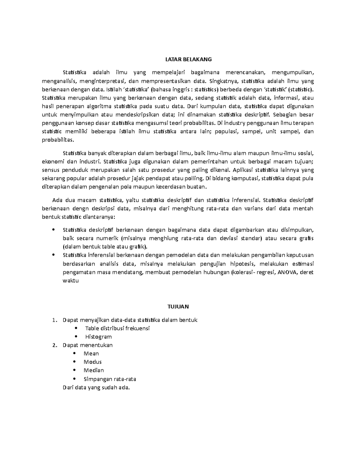 2001 6 mtk - ddss - LATAR BELAKANG Statistika adalah ilmu yang ...