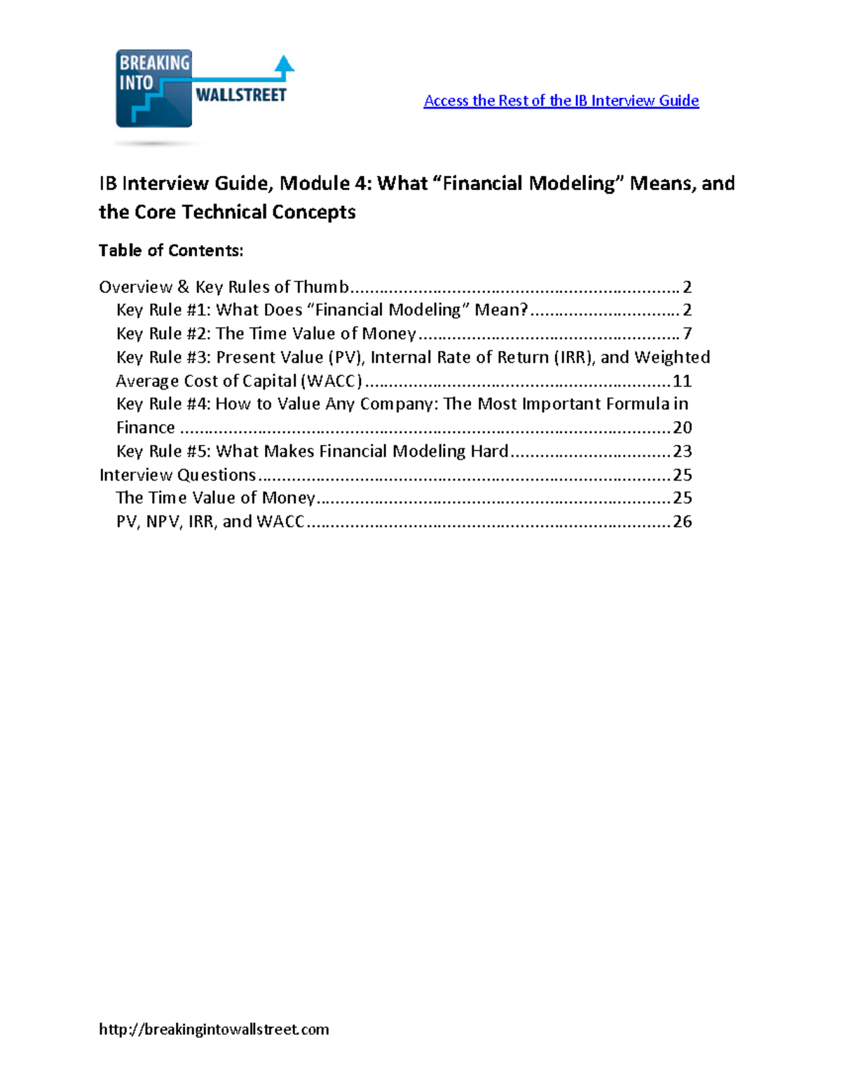 02-9 IBIG-04-01-Core-Concepts - IB Interview Guide, Module 4: What ...
