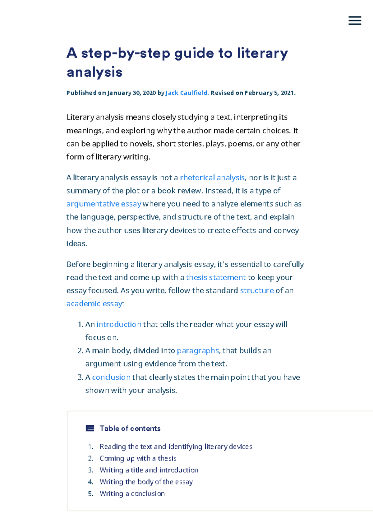 research paper again - A step-by-step guide to literary analysis ...