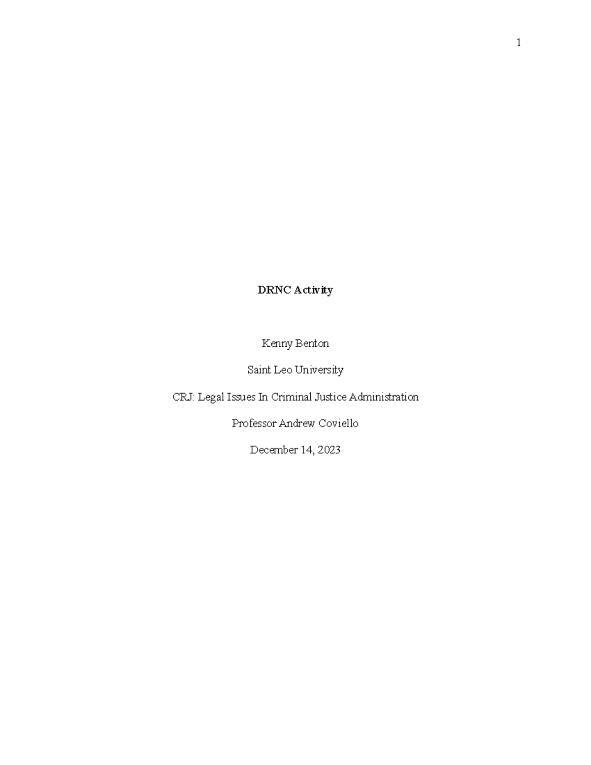 DRNC Activity - enjoy - DRNC Activity Kenny Benton Saint Leo University ...