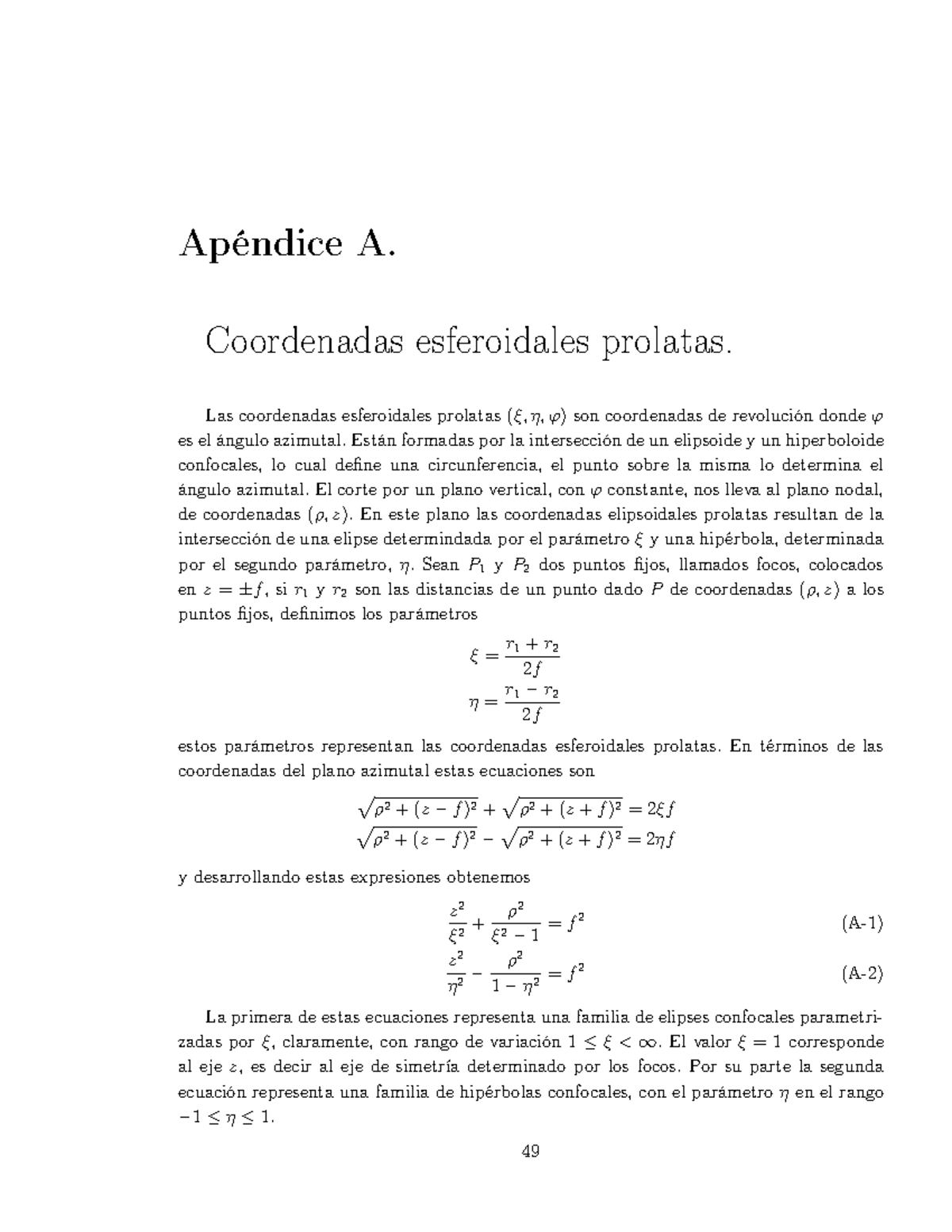 Apendice prolata - ... - Apéndice A. Coordenadas esferoidales prolatas ...