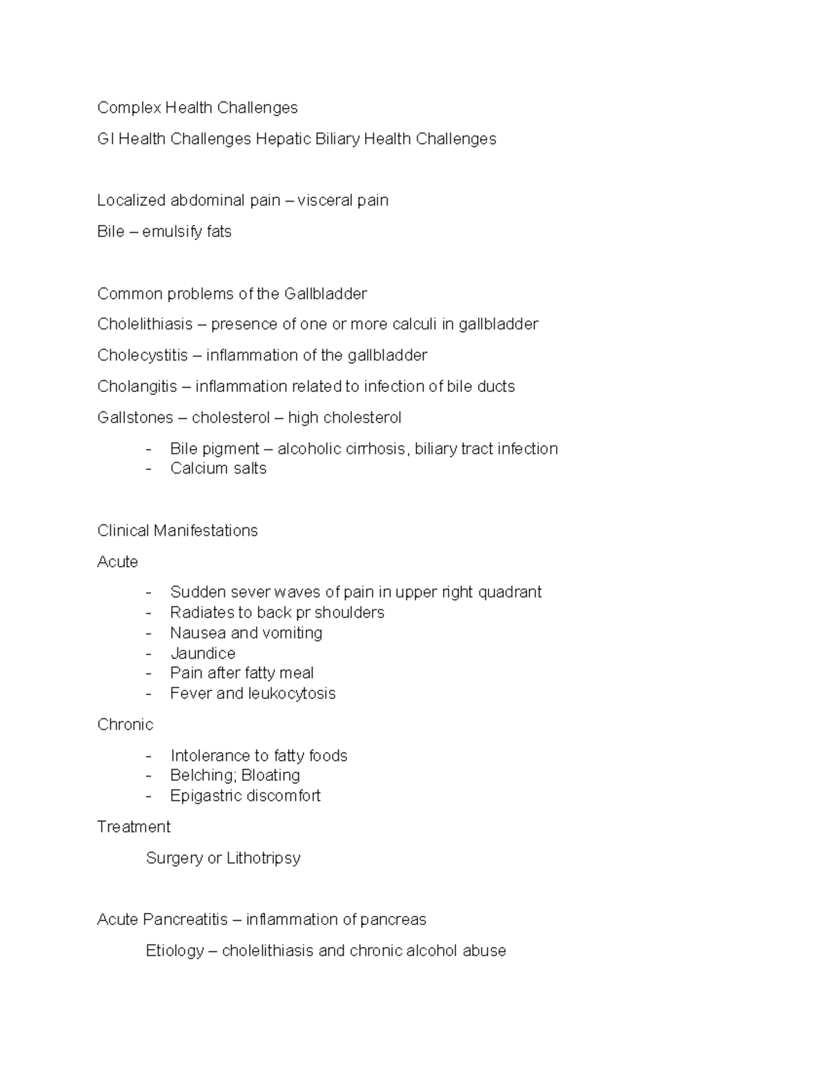 Complex Health Challenges GI Health Challenges - Complex Health ...