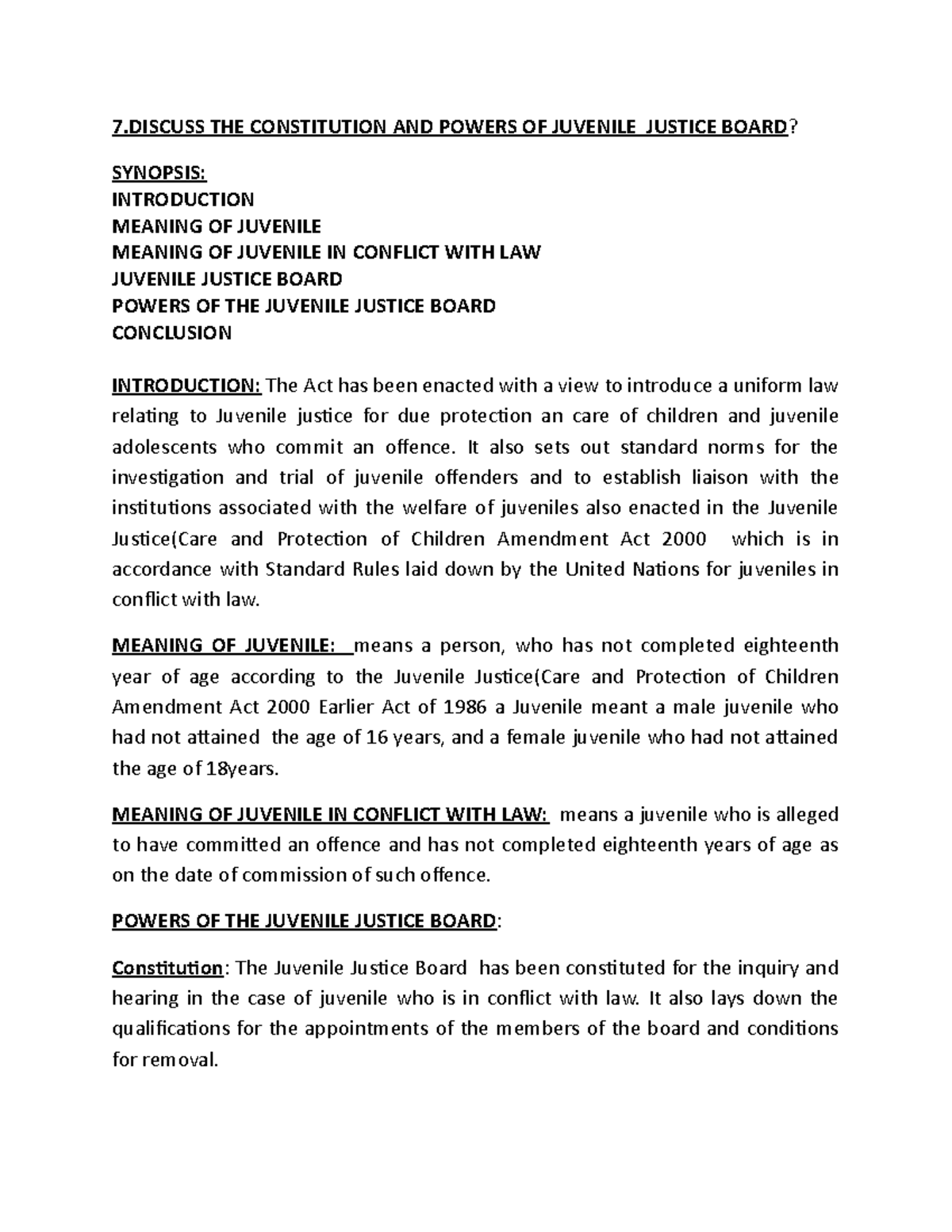 Criminal procedure code - 7 THE CONSTITUTION AND POWERS OF JUVENILE ...