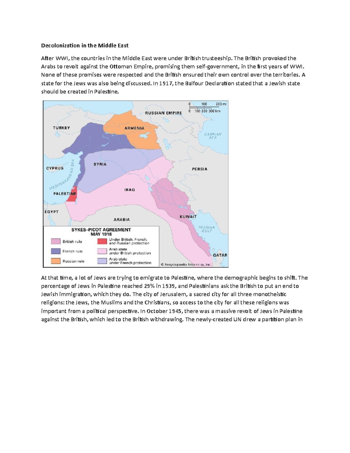 International Politics Week 5 - Decolonization in the Middle East After ...