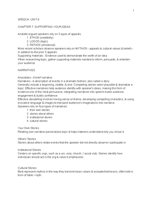 Speech Unit 8 Readings - SPEECH: UNIT 8 CHAPTER 9: BEGINNING AND ENDING ...