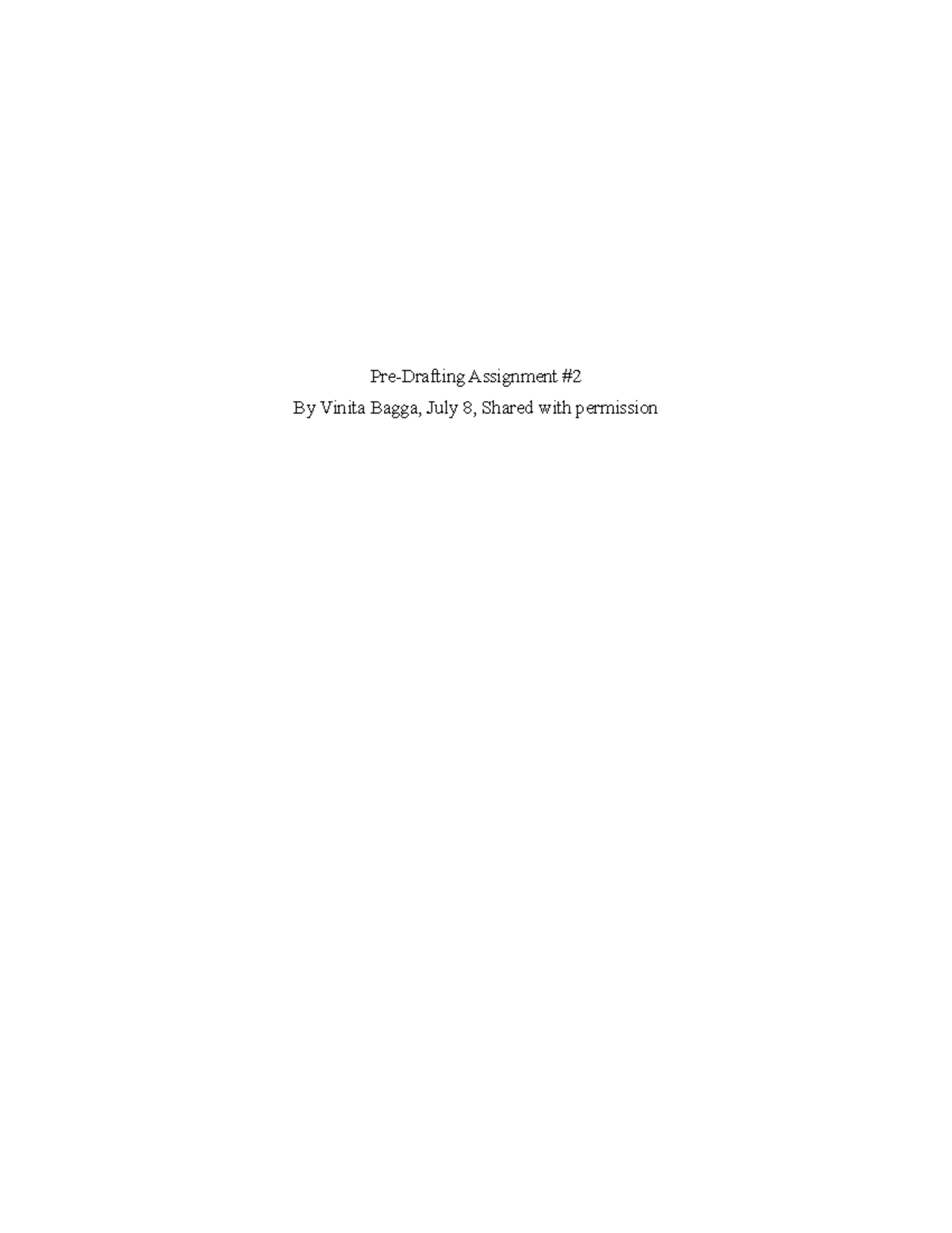 Sample Pre-Drafting Assignment Two (2021) - Pre-Drafting Assignment ...