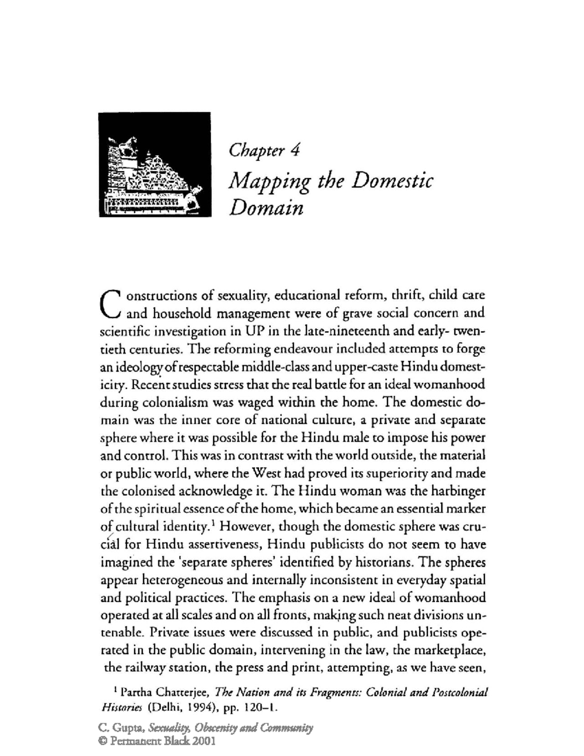 Charu Gupta - Mapping the Domestic Domain - GE history sem 4 - Studocu