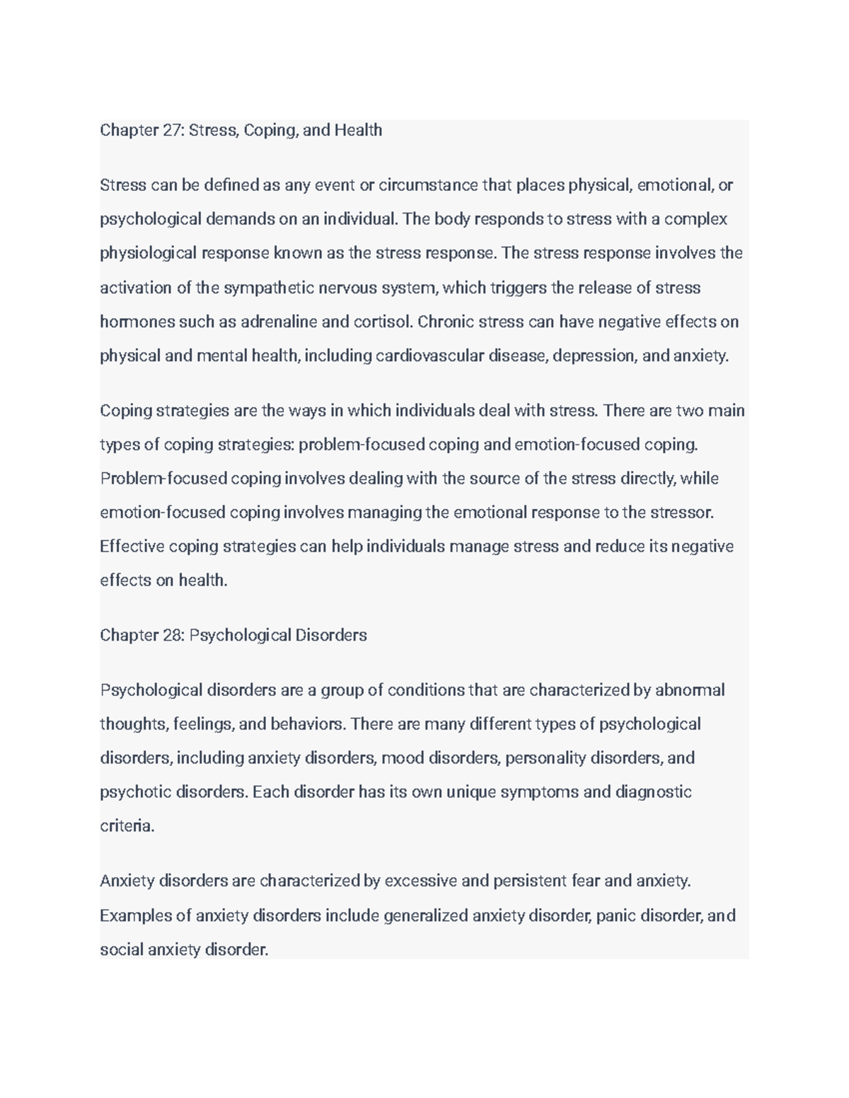 Intro to General Psychology (15) - Chapter 27: Stress, Coping, and ...