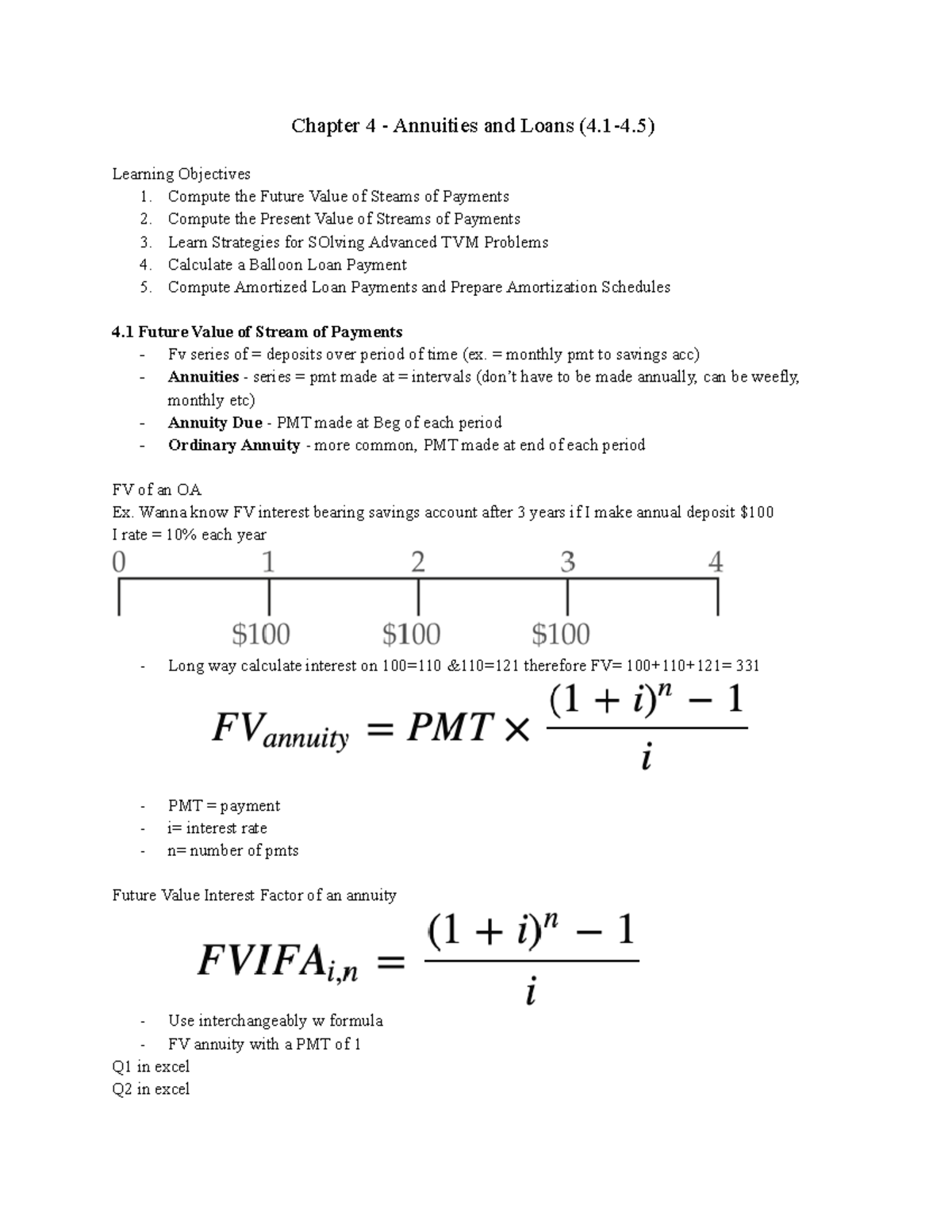 BU283 - Week 2 - detailed lecture notes - Chapter 4 - Annuities and ...