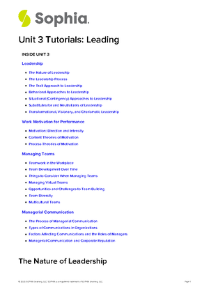 Unit-1-tutorials-planning - Unit 1 Tutorials: Planning INSIDE UNIT 1 Managing and Performing ...