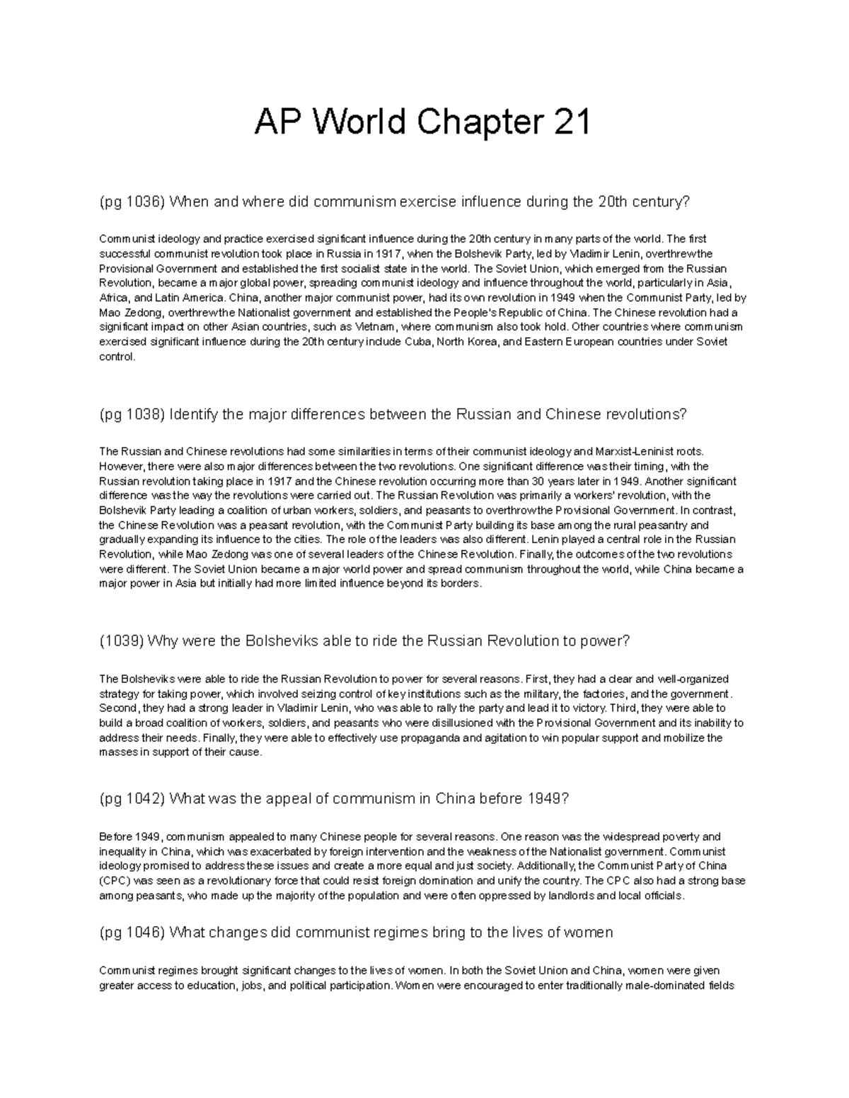 AP World Chapter 21 - Google Docs - AP World Chapter 21 (pg 1036) When ...