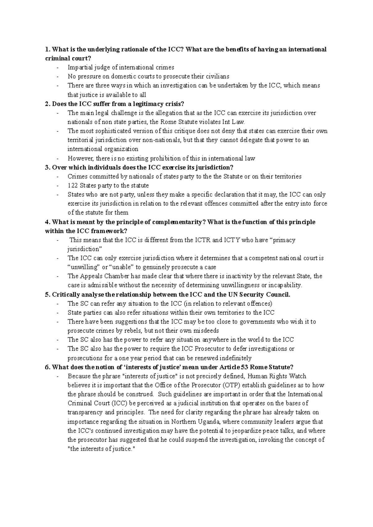 The International Criminal Court - 1. What is the underlying rationale ...