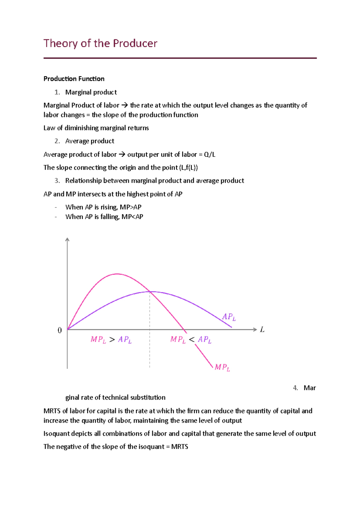 Theory of the Producer - summarised notes - Theory of the Producer ...