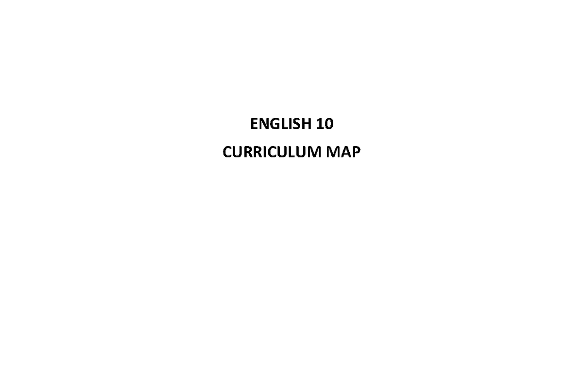 Pdfcoffee - COFFEE - ENGLISH 10 CURRICULUM MAP 1 ST QUARTER Performance Standard (PS) Content ...