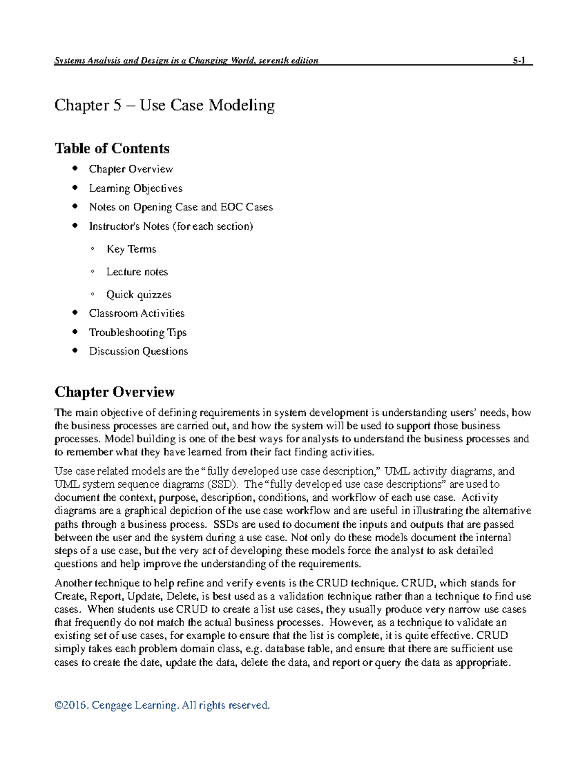 IM-7ed-Chapter 05 - Chapter 5 – Use Case Modeling Table of Contents Chapter Overview Learning ...