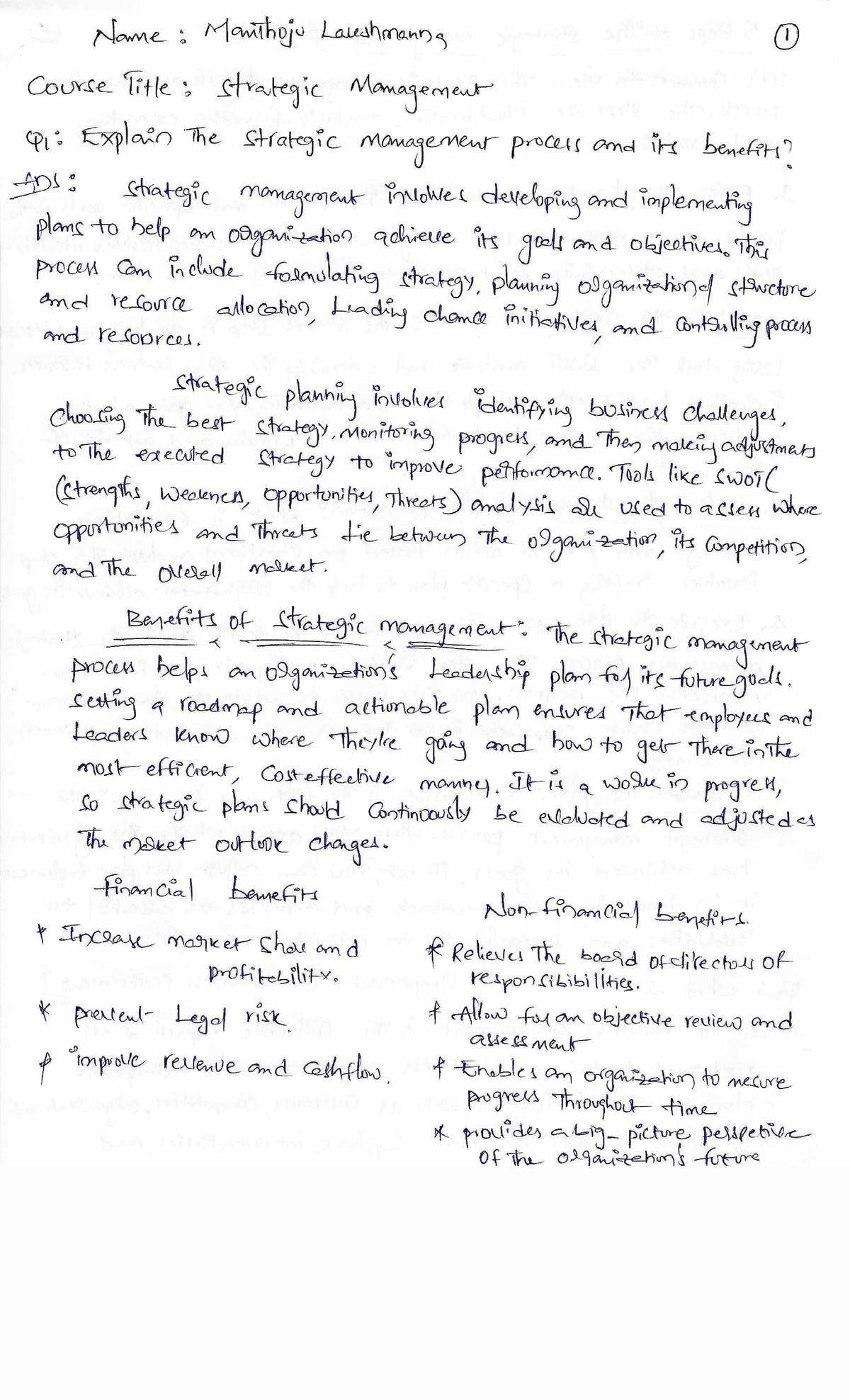 Strategic Management - assignments - MBA Finance - Studocu