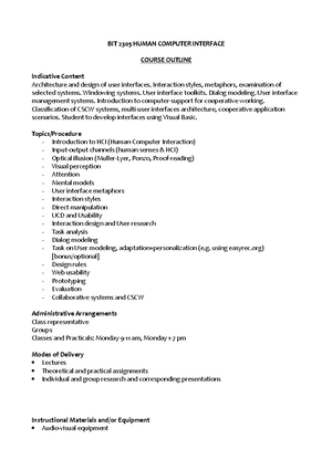 HCI Notes - Introdn to HCI + UI Design + Interaction - HBT 2402: HUMAN ...