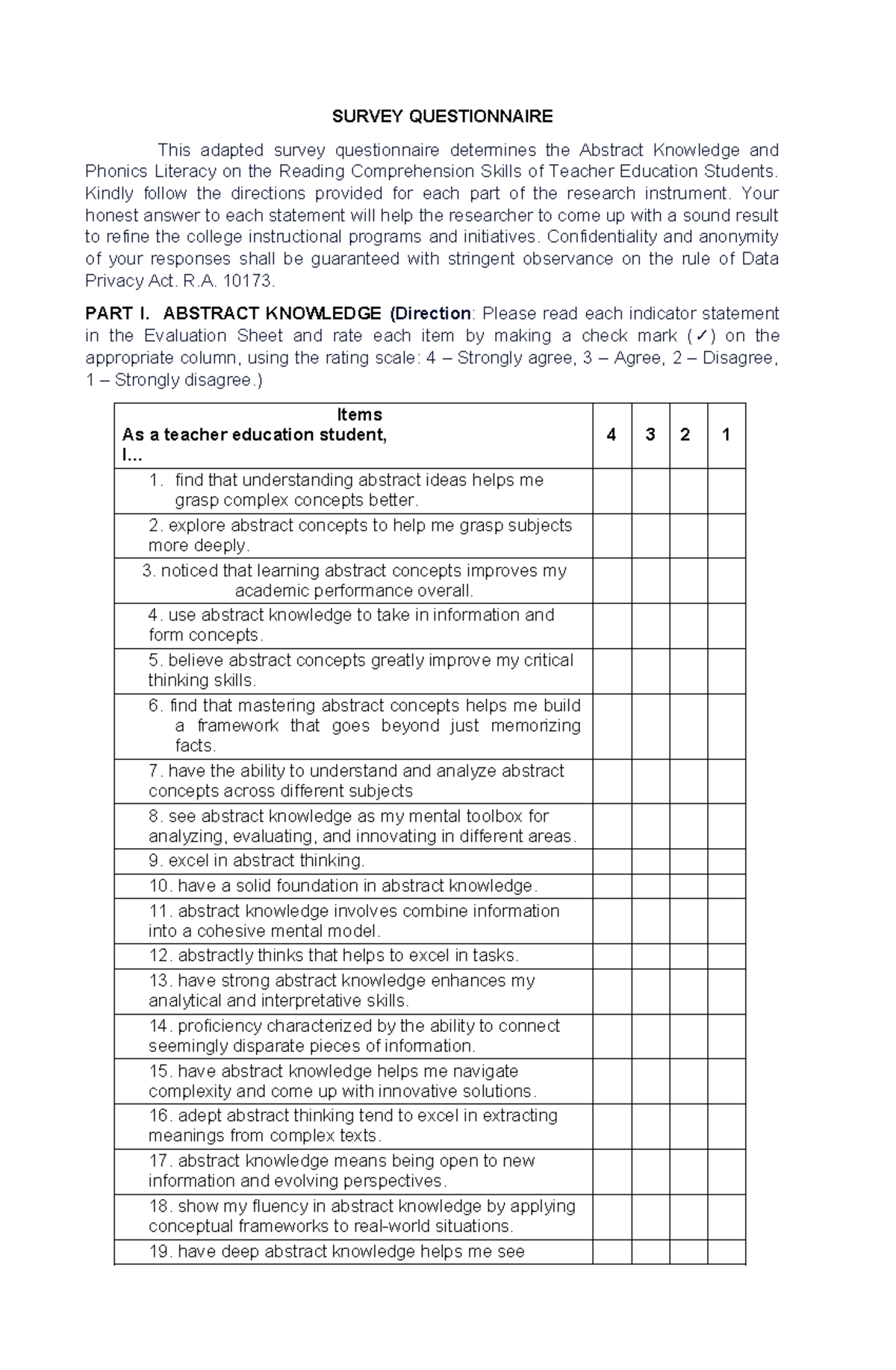 Dumagsa- Survey- Questionnaire Final - SURVEY QUESTIONNAIRE This ...