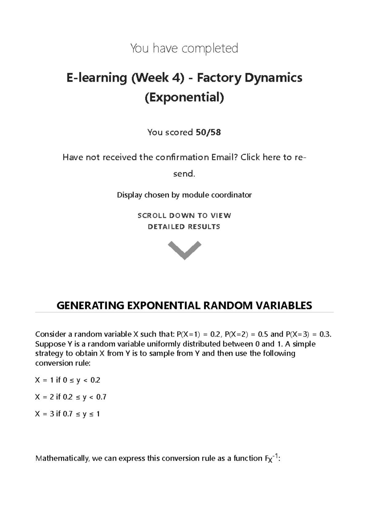 material flow system - GENERATING EXPONENTIAL RANDOM VARIABLES Consider a random variable X such ...