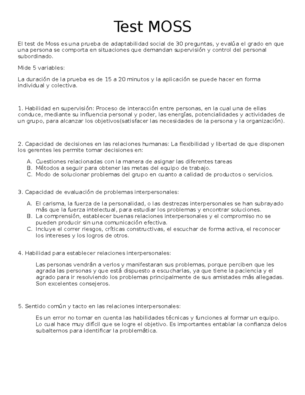 Protocolo Preguntas moss - Test MOSS El test de Moss es una prueba de ...