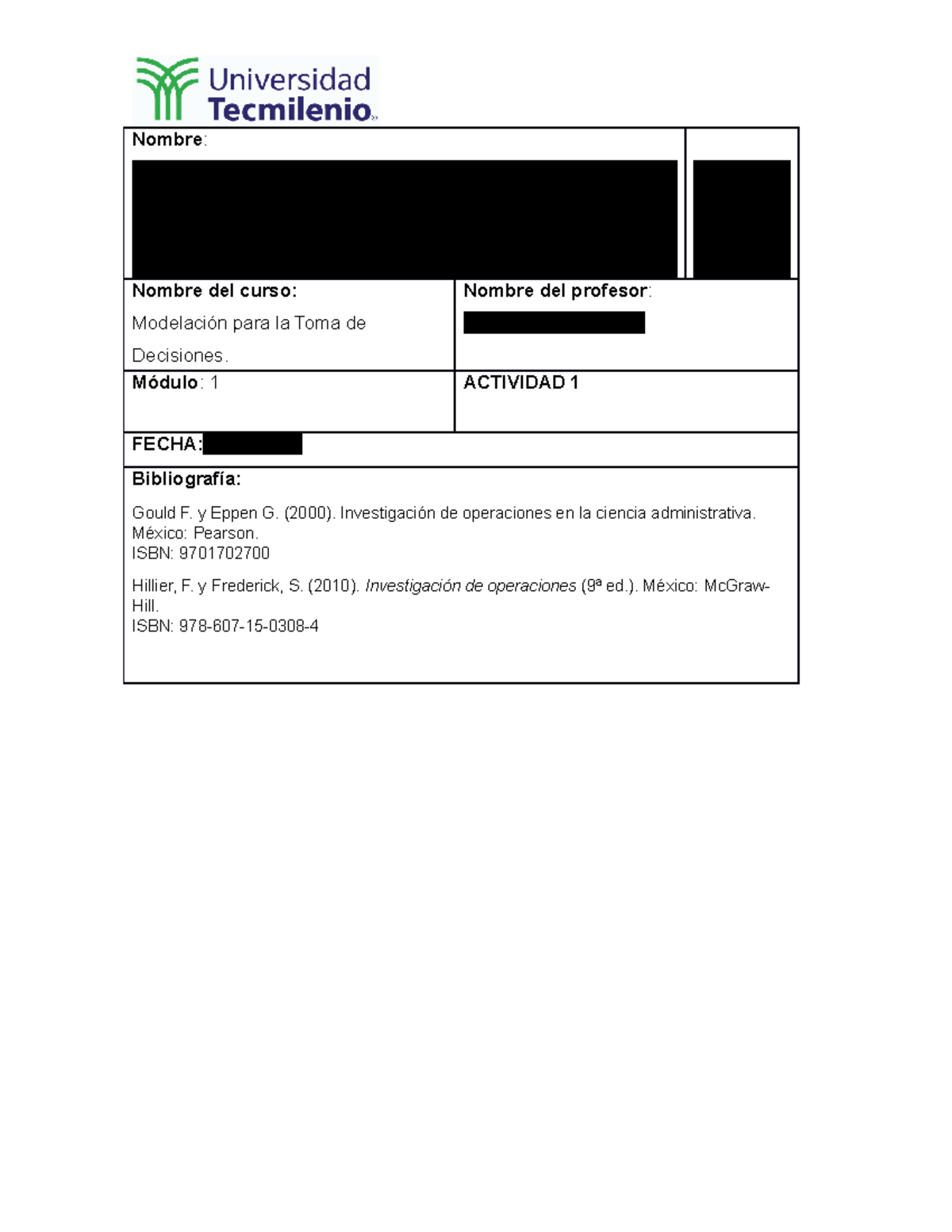 Actividad 1 MPTD Mod - Nombre: MARIA DE LOS ANGELES LOPEZ LIMON ...