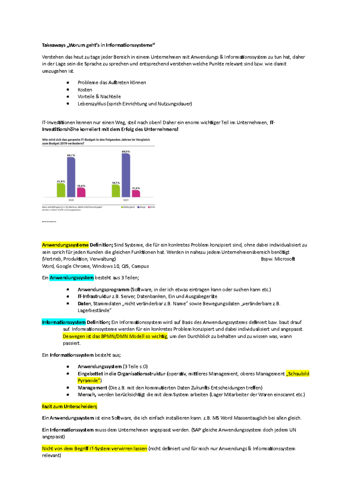 Informationssysteme Zusammenfassung - Takeaways „Worum geht’s in ...