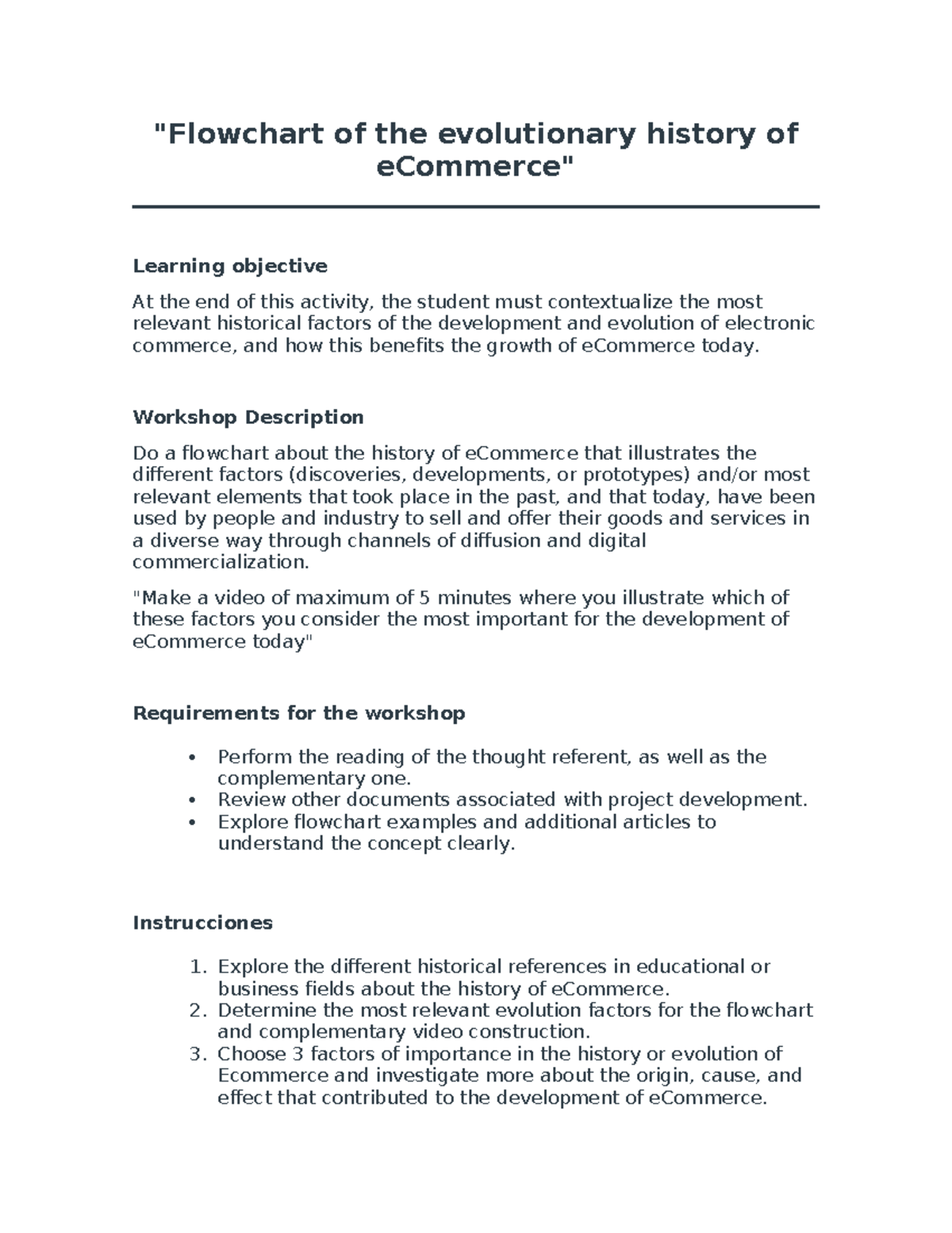 E- Commerce EJE 1 - mercado capitales - "Flowchart of the evolutionary ...